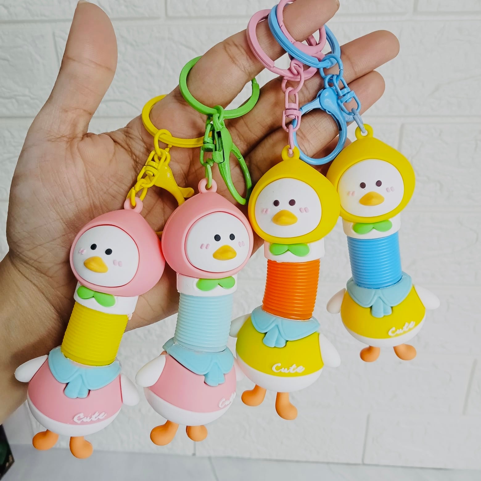 Cute Duck Stretchable Neck Keychain - Cute Kawaii Animal Keychains ...