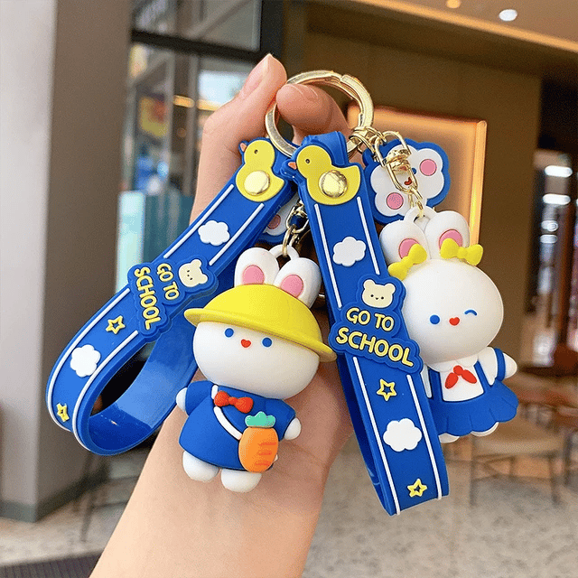 Kawaii Bunny Go To School Keychain - Single Piece – Kawaii Kart